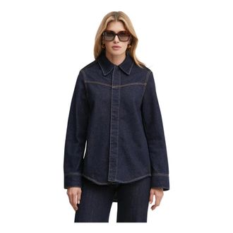 Victoria Beckham Oversized Denimhemd - - Blouses & Shirts - Damen - Blau - XS