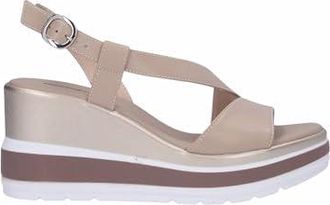 Nero Giardini E513520D Sandales Femme en Cuir - Beige 37 EU
