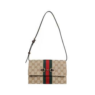 Gucci Gucci Horsebit GG Canvas and Web Wallet