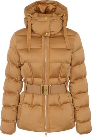 Elisabetta Franchi Down Jacket In Voile Fabric