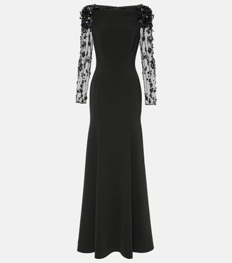 Jenny Packham Verzierte Robe Adella aus Cr&ecirc;pe