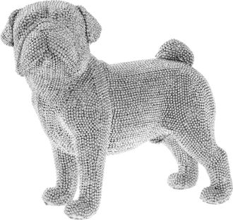 Lesser & Pavey Silver Art Glitter Sparkly Pug Standing Ornament [UK-Import]