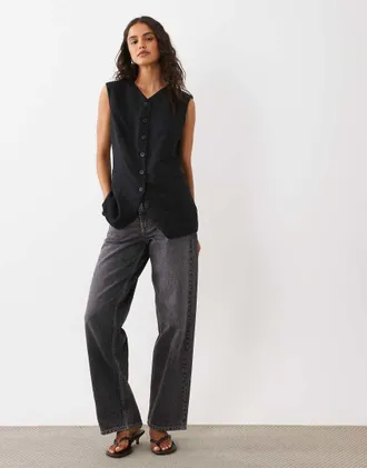 Abercrombie & Fitch ensemble coordonn&eacute; long &agrave; col V noir