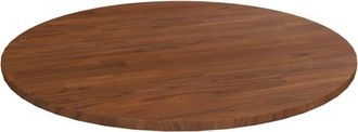 vidaXL Dessus de table rond Marron fonc&eacute; &Oslash;90x1,5cm Ch&ecirc;ne massif trait&eacute; Vidaxl