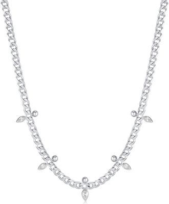 Ania Haie Damen Halskette POLISHED PUNK aus 925 Sterling Silber, besetzt mit 5 Zirkonia, Gr&ouml;&szlig;e: 40 cm + 5 cm Verl&auml;ngerung, inkl. Geschenkverpackung