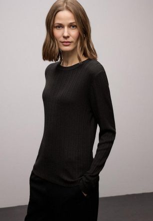 Street One Strickpullover mit Rippstruktur und Viskose