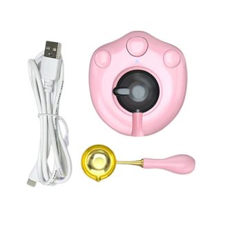 Oshhni Wachssiegelw&auml;rmer, elektrischer Wachssiegelschmelzer, USB-Wachssiegelset, Siegelwachsofen, Siegelwachsschmelzofen f&uuml;r Einladungen, Rosa