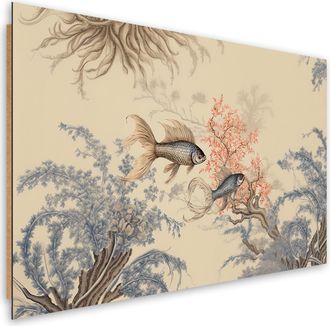 Feeby Bilder Marine Korallenriff 90x60 cm 1 tlg Schlafzimmer Modern Deco Panel MDF Kunstdruck Wand Bild Wanddeko Design Wohnzimmer B&uuml;ro Flur Hotel Spa Pflan