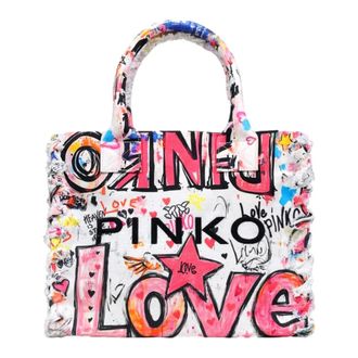 Pinko Pinko, Femme, Sacs, Multicolore, Taille: ONE Size Shopper Media Beach Canvas Tote