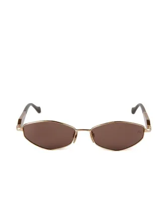Ana Hickmann Womens Sunglasses Gold-Beige Metal Eyewear - Gold/beige
