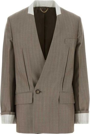Victoria Beckham Femme, Vestes, Gris, Taille: 36 FR Veste sans Col