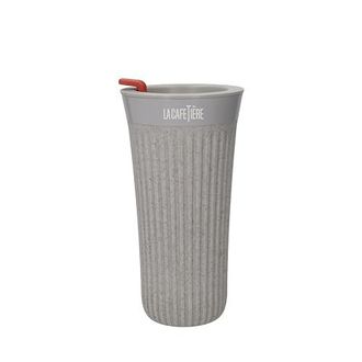 La Cafeti&egrave;re The Beanie Tasse &agrave; caf&eacute; r&eacute;utilisable, tasse de voyage isotherme avec prise en main confortable et &eacute;tanche, 90% d&eacute;corces de caf&eacute; recycl&eacute;es, 450ml