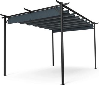 Blumfeldt Blumfeldt Pergola 3x4 m, Pergola de Jardin avec Toit en Polyester R&eacute;sistant, Cadre en Acier Thermolaqu&eacute;, Montage Facile, Utilisable Toute lAnn&eacute;e