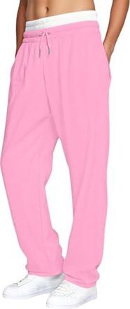 Generic Pantalon de jogging pour homme avec taille double couche, jambe droite, pantalon de jogging solide, pantalon de jogging confortable pour le quotidien,