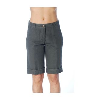 Rosso35 Bermuda in Leinen und Baumwolle mit Umschlag - - Shorts - Damen - Gr&uuml;n - L