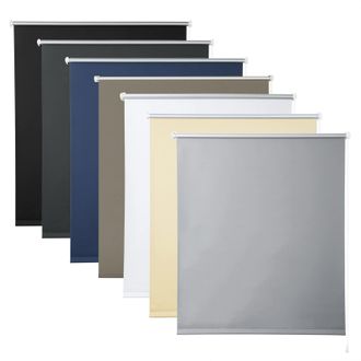 Woltu Verdunkelungsrollo ohne Bohren, Thermo Verdunkelungsrollo mit Kette, Sichtschutz, f&uuml;r T&uuml;ren und Fenster, 110 x 160 cm, Grau