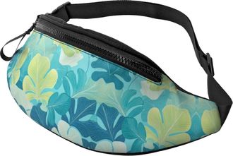 Generic Atmungsaktiv Handytasche Tasche Bl&auml;tterabdruck G&uuml;rteltasche Handytasche Tasche Bauchtasche F&uuml;r Sport Spazieren Aktivit&auml;ten 14X35Cm