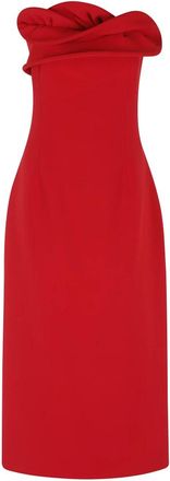 Magda Butrym Femme, Robes, Rouge, Taille: 38 FR Sculptural neckline midi dress