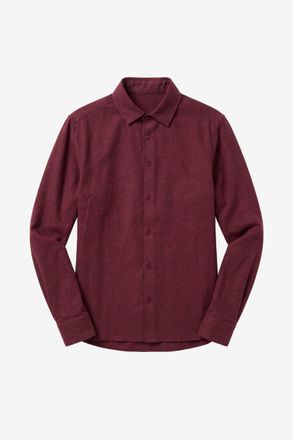 Knowledge Cotton Apparel Herren vegan Flanellhemd Dune Regular Fit Burgund