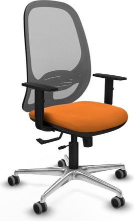 Piqueras y Crespo Schreibtischstuhl, zylindrisch, Orange, mit 1D-Armlehnen, h&ouml;henverstellbare Lendenwirbelst&uuml;tze, ausgestattet mit Syncro/Traslack und Schneideschaum, m