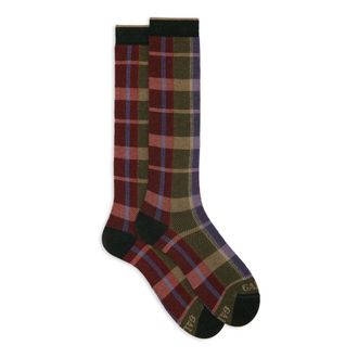 Gallo Gallo, Homme, Sous-v&ecirc;tements, Multicolore, Taille: M Longues Chaussettes Tartan en Coton