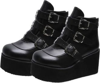 Yardwe Warmhm Courtes Femme &agrave; Talon &Eacute;pais PU Style R&eacute;tro Rond Chaussures Femmes Hiver Confortables et Stables Mode Polyvalente pour Bureau et Soir&eacute;e