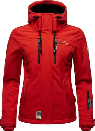 Marikoo Damen Softshelljacke &Uuml;bergangsjacke mit Kapuze Kleinezicke Red Gr. XXL