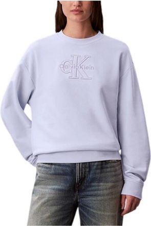 Calvin Klein Femme, Sweatshirts et sweats &agrave; capuche, Violet, Taille: 36 FR Relaxed Crew SweaT-shirt