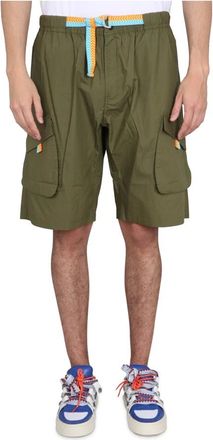 Marcelo Burlon Homme, Shorts, Vert, Taille: S Cross Cotton Cargo Shorts