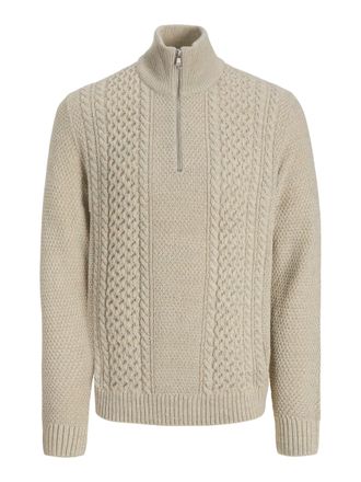 Jack & Jones Male Sweatshirt mit halbem Rei&szlig;verschluss Einfarbig Sweatshirt mit halbem Rei&szlig;verschluss