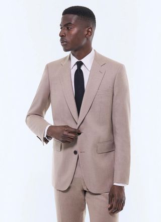 Fursac Veste de costume ajustée en flanelle - Taille 44 - Homme