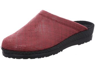Rohde Damen Pantoffel Keilabsatz Hausschuh Microvelour Neustadt-D 2297, Gr&ouml;&szlig;e:40 EU, Farbe:Rot