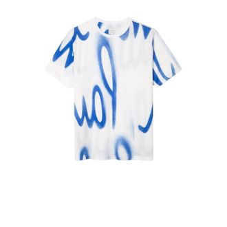 Paul Smith Wei&szlig;es Spray Print Baumwoll T-Shirt - - Tops - Herren - Wei&szlig; - M