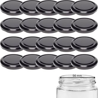 mikken Art 20 Deckel TO 66/6,9 cm für Gläser Twist-Off Ersatzdeckel Schraubdeckel für Marmeladen- / wurstgläser, Sturzgläser und Einmachgläser schwarz