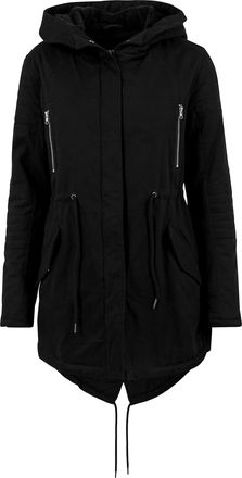 Urban Classics Damen Parka Jacke Ladies Sherpa Lined Cotton Parka, Gr. 34 (Herstellergröße: XS), Schwarz (black 7)
