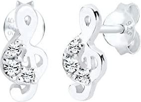 Elli Boucles dOreilles Femme Clef Motif Classic avec Cristaux en Argent Sterling 925