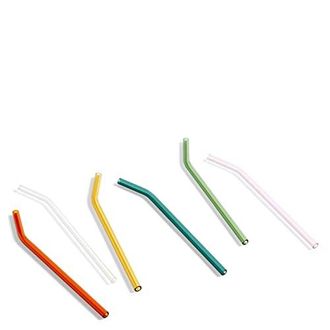 HAY Strohhalme aus Borosilikatglas 6er-Pack, Ma&szlig;e: H&ouml;he: 19 cm, Durchmesser: 0.8 cm, AB492-B047-AG24