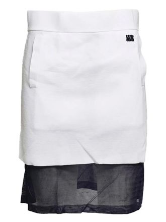 Wales Bonner minijupe à design superposé - Blanc
