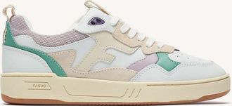 Faguo Baskets blanche et violet cuir - DAHLIA