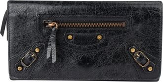Balenciaga Portemonnaie - Balenciaga Black Leather City Wallet - Gr. unisize - in Schwarz - f&uuml;r Damen