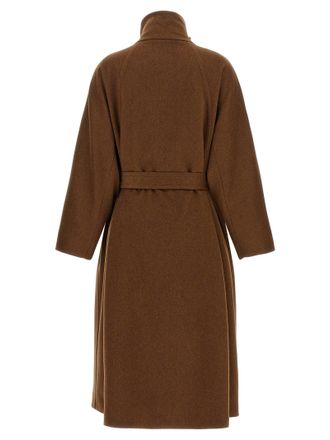 Alberto Biani Double-Breasted Belted Coat - Brown
