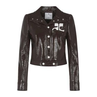 Courr&egrave;ges Femme, Vestes, Brun, Taille: 36 FR Reedition Vinyl Jacket