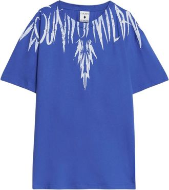 Marcelo Burlon Homme, Tops, Bleu, Taille: XS Jersey T-Shirt