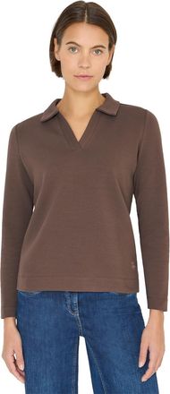 Cecil Poloshirt in Unifarbe urban Taupe XXL