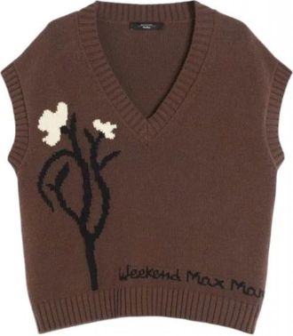 Max Mara Femme, Pulls, Brun, Taille: 42 FR V-neck Tricots