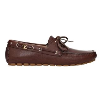 Valentino Garavani Braune Leder-Slipper im Vintage-Stil - - Shoes - Herren - Braun - 40 EU