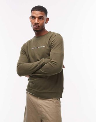 Tommy Hilfiger T-shirt confort &agrave; manches longues - Kaki-Vert