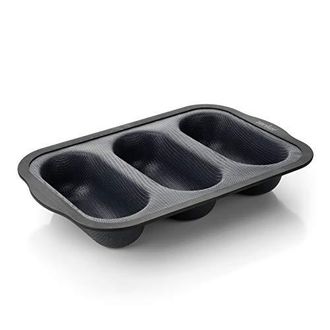Zenker 43574 Minibaguette-Form 28 x 26 cm, hochwertige Glasfaserverstärkte Silikonbackform mit festen Nylon Rand, Baguetteform mit hervorragende Antihaft-Eig