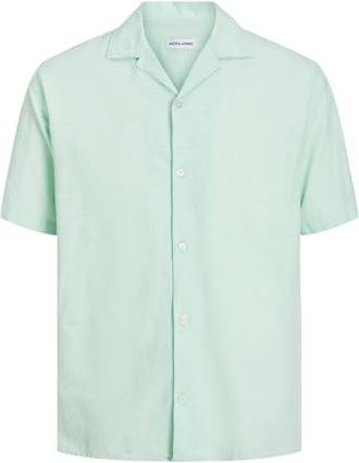 Jack & Jones Chemise en lin, manches courtes avec coupe régulière., vert deau, Medium