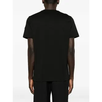 Moncler Logo-Embroidered Cotton T-Shirt - Black